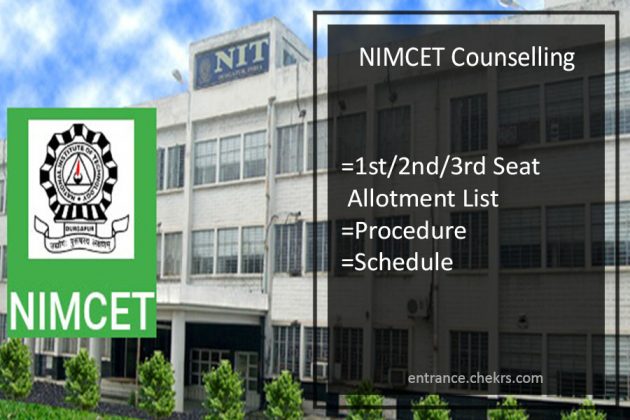 NIMCET Counselling 2024, 1st 2nd 3rd Seat Allotment List, Procedure & Schedule