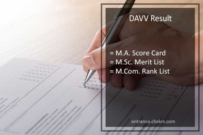 DAVV PG Result 2024 MA MSC MCOM 2nd & 4th Semester @ dauniv.ac.in DAVV PG Result 2024 MA MSC MCOM 2nd & 4th Semester @ dauniv.ac.in