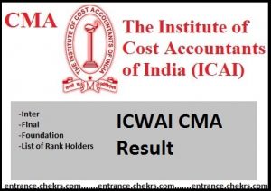 ICWAI CMA Result 2017- ICMAI Inter Final Foundation June Rank Holders ...