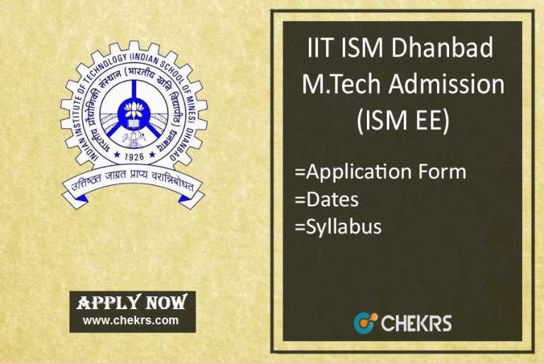 ISM EE 2018: Admission, Application Form. Dates, Eligibility