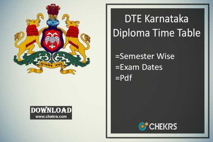 DTE Karnataka Diploma Time Table 2024 ~Btelinx 2nd 4th 6th Sem Exam Date