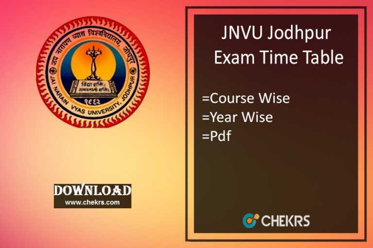 RTU Time Table 2022 B.Tech 2nd 4th 6th 8th Semester Exam Date Sheet