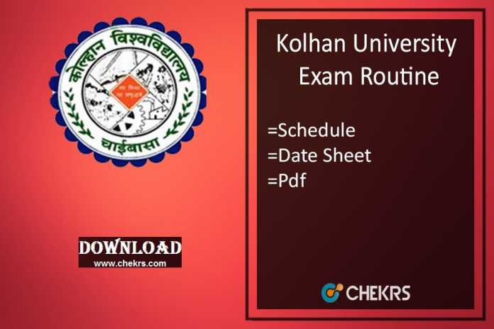 Kolhan University Exam Routine 2024 UG BA BSC BCOM Sem 2 4 6 Exam Dates