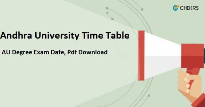 Andhra University Time Table 2024 - AU Degree Exam Date, Pdf Download