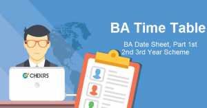 BA Time Table 2025 - BA Date Sheet, Part 1st 2nd 3rd Year Scheme