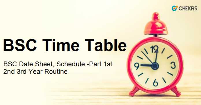 BSC Time Table 2025, BSC Date Sheet, Schedule -Part 1st 2nd 3rd Year ...