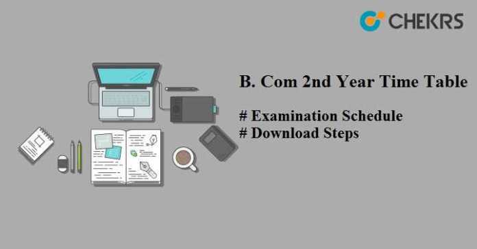 BCOM 2nd Year Time Table 2025 - B.Com Part II, 3rd, 4th Semester Date Sheet