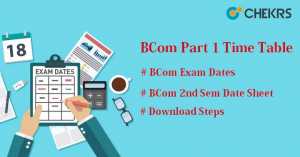 BCOM 1st Year Time Table 2025 - B.Com Part I, Semester 2nd 1st Date Sheet