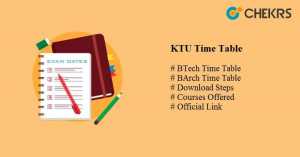 KTU Time Table 2024, BTech B.Arch Exam Schedule (S2 S4 S6 S8)