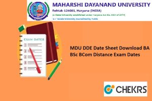 MDU Rohtak DDE Date Sheet 2024 BA BSc BCom Distance Exam Dates