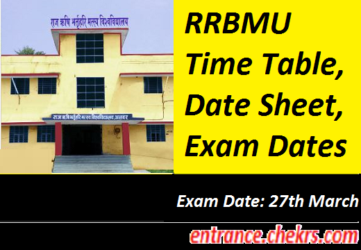 RRBMU Time Table 2020 Matsya University BA BSC BCOM BBA BCA Date Sheet ...